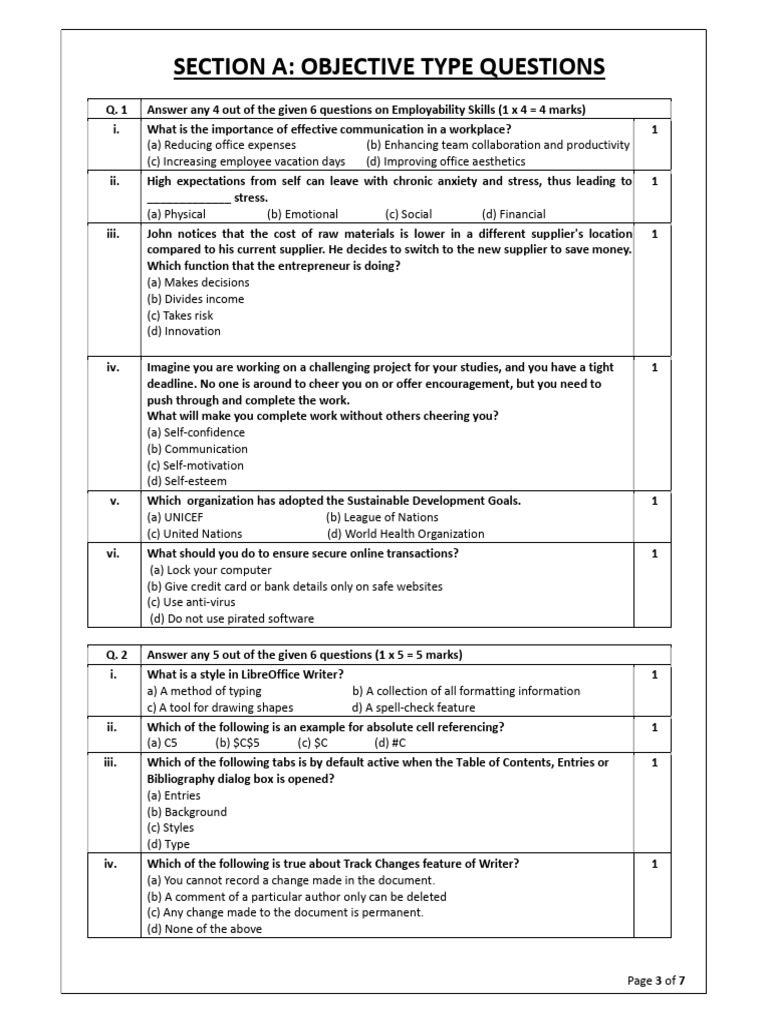 IT 402 Class X Sample Paper | PDF | Spreadsheet | Computing