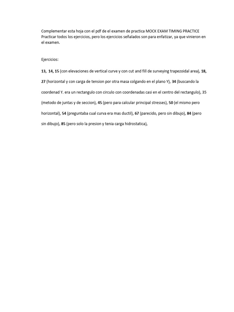Mock Practice Test Common Exercises | PDF