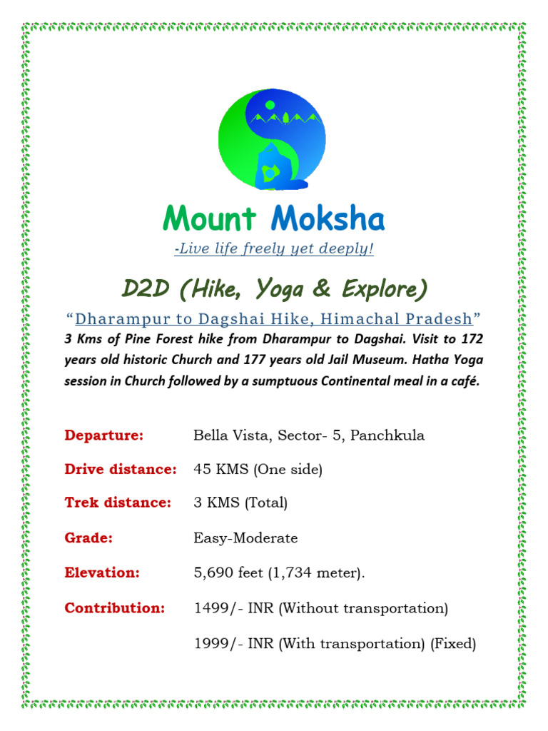 D2D (Dharampur to Dagshai Hike) | PDF
