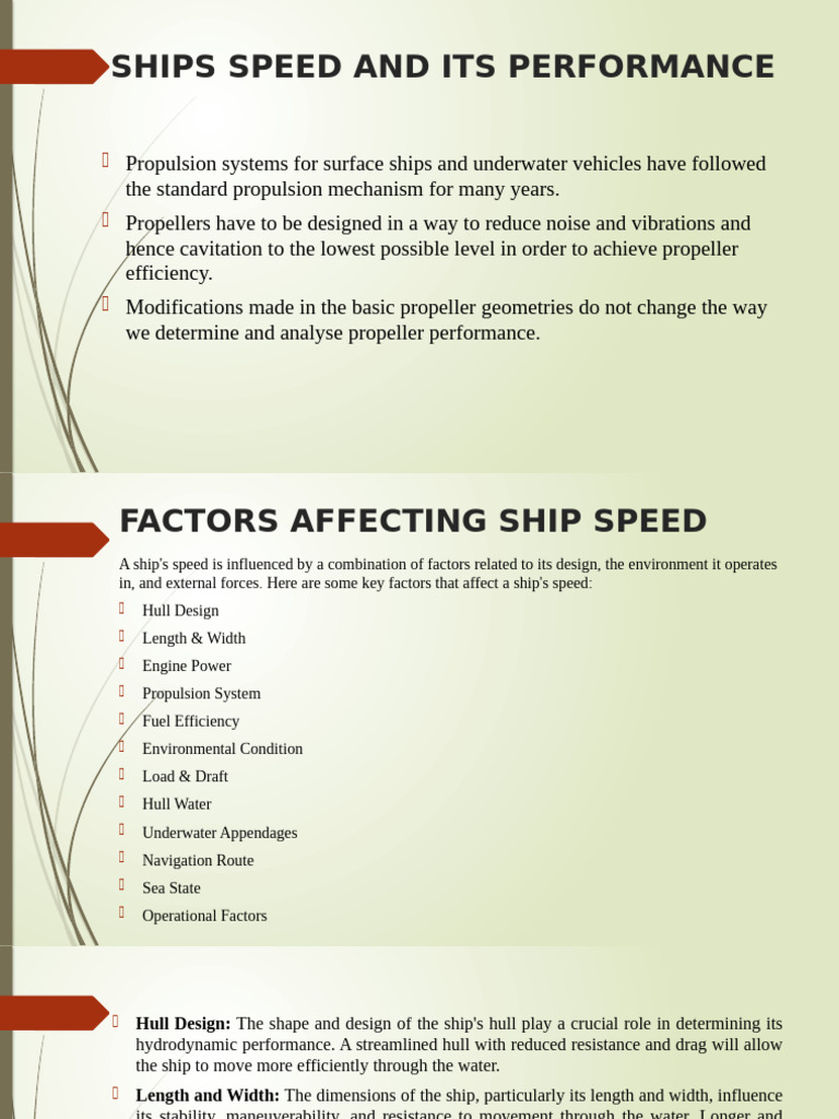 Ships Speed and Its Performance | PDF | Ships | Marine Propulsion