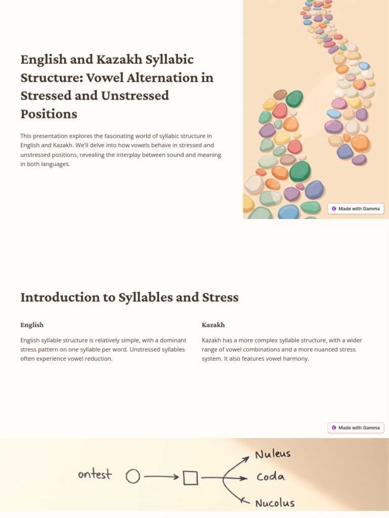 English-Kazakh Vowel Structure Analysis | PDF | Stress (Linguistics ...