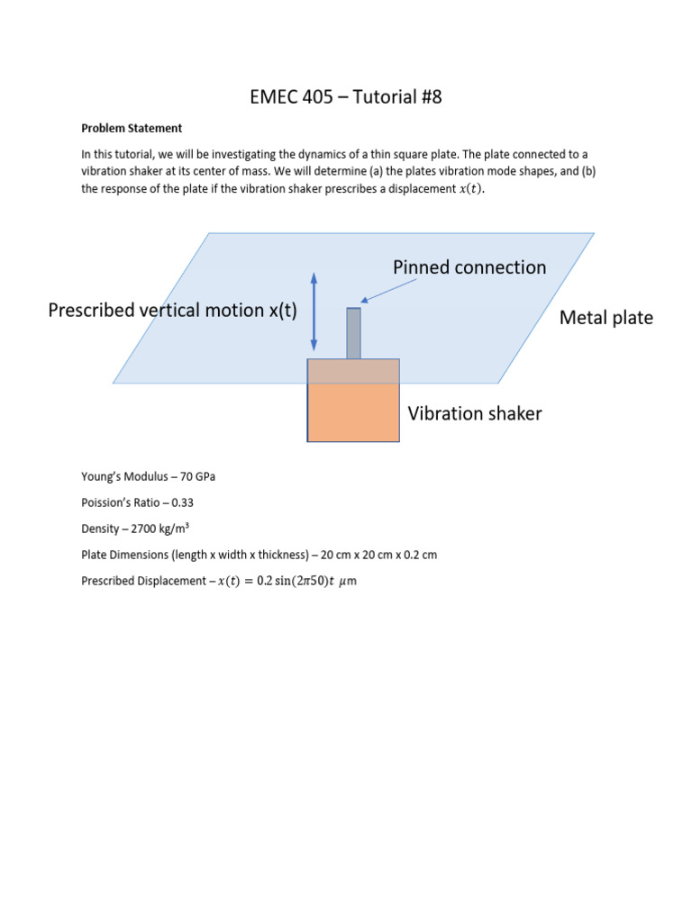 EMEC 405 F24 Tutorial 8 - Vibrations | PDF | Amplitude | Normal Mode