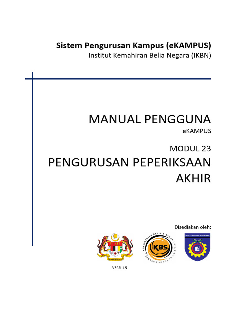 23 Modul Pengurusan Peperiksaan Akhir - V1.5 | PDF
