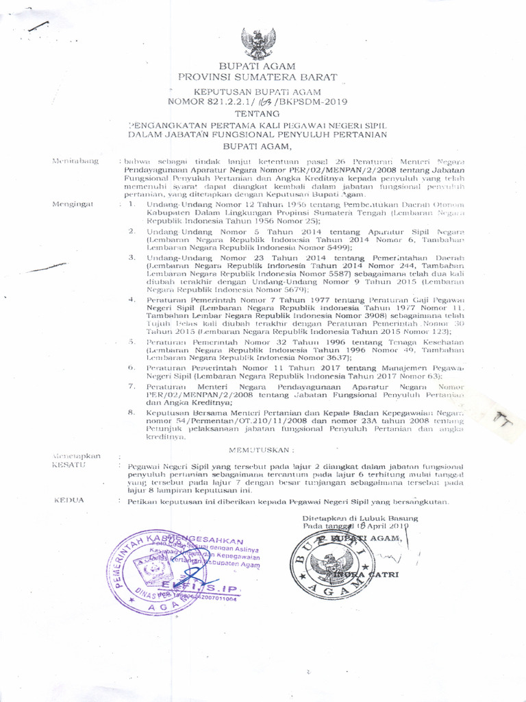 SK Pengangkatan Pertama | PDF