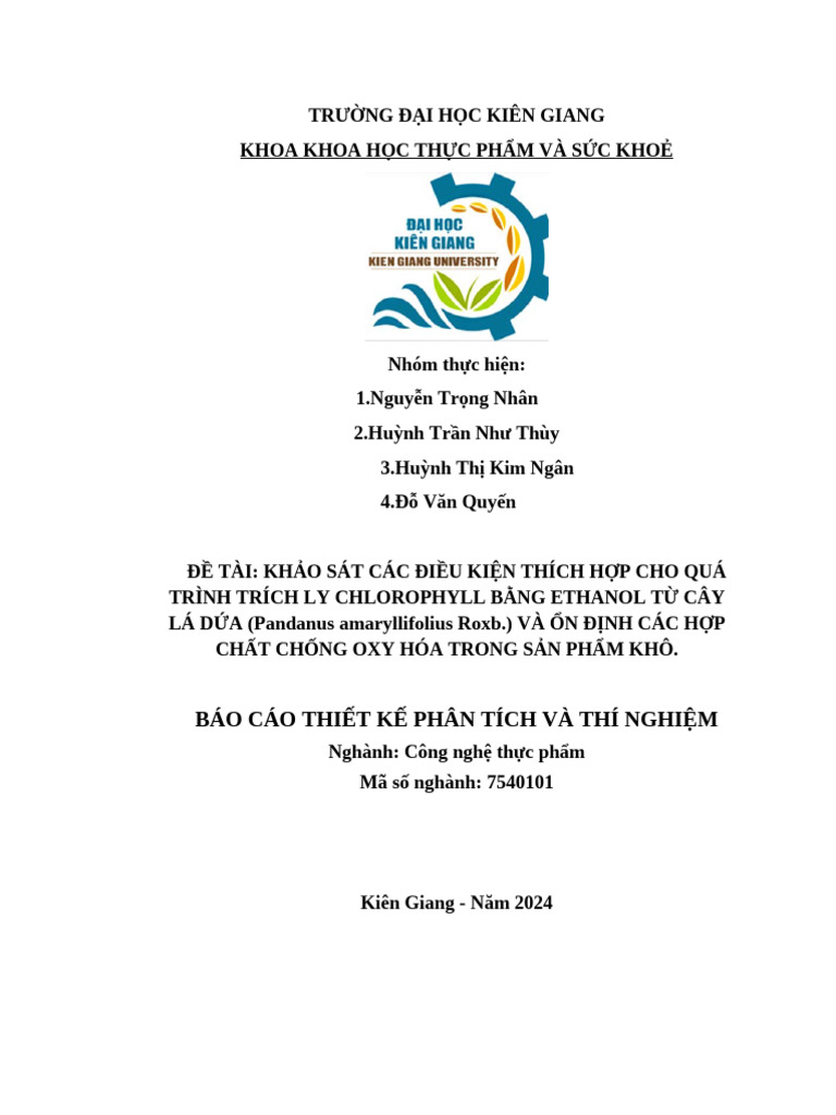 Thiet Ke Và PTTN Nhóm 4. | PDF