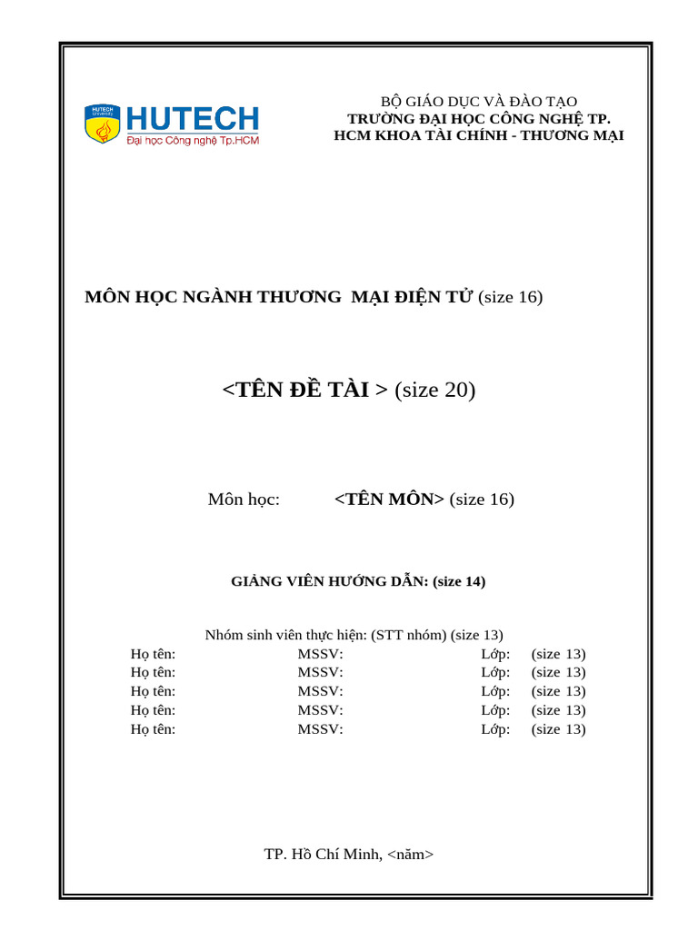Mau Bao Cao Ket Thuc Mon TMDT | PDF
