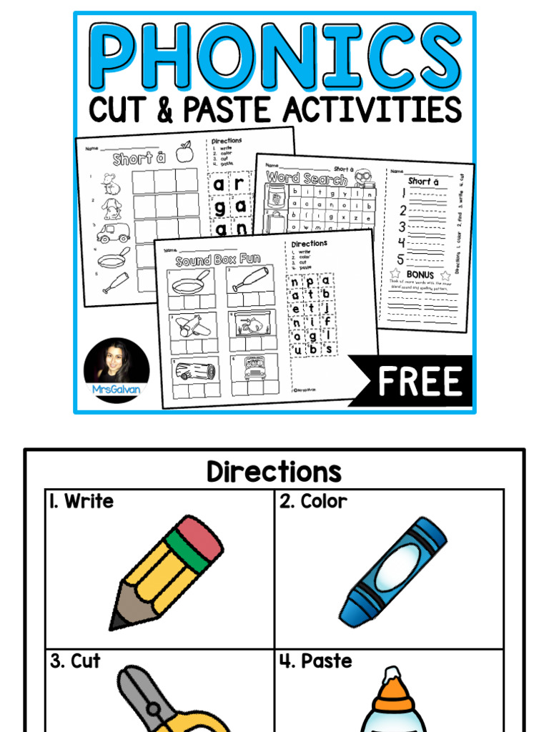 Cut & Paste Activities: Phonics | PDF