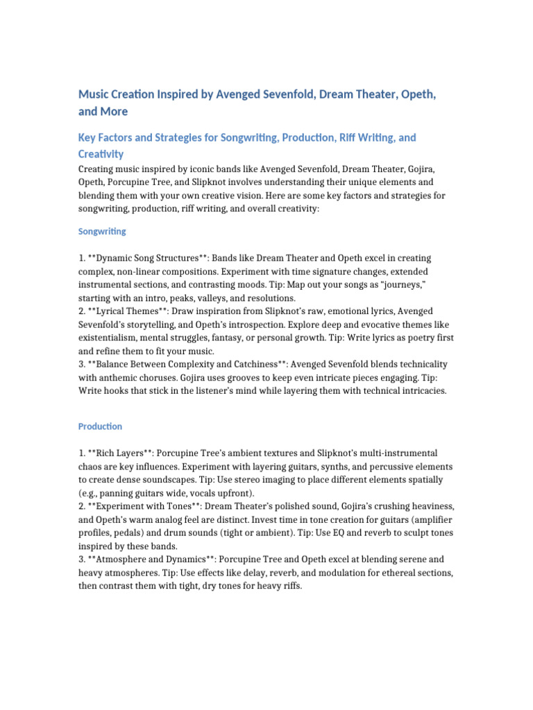 Music_Creation_Strategies | PDF | Song Structure | Musicology