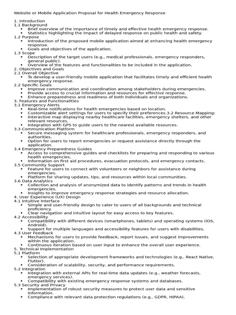 Mobile Application Proposal For Health Emergency Response | PDF | Usability | Computing