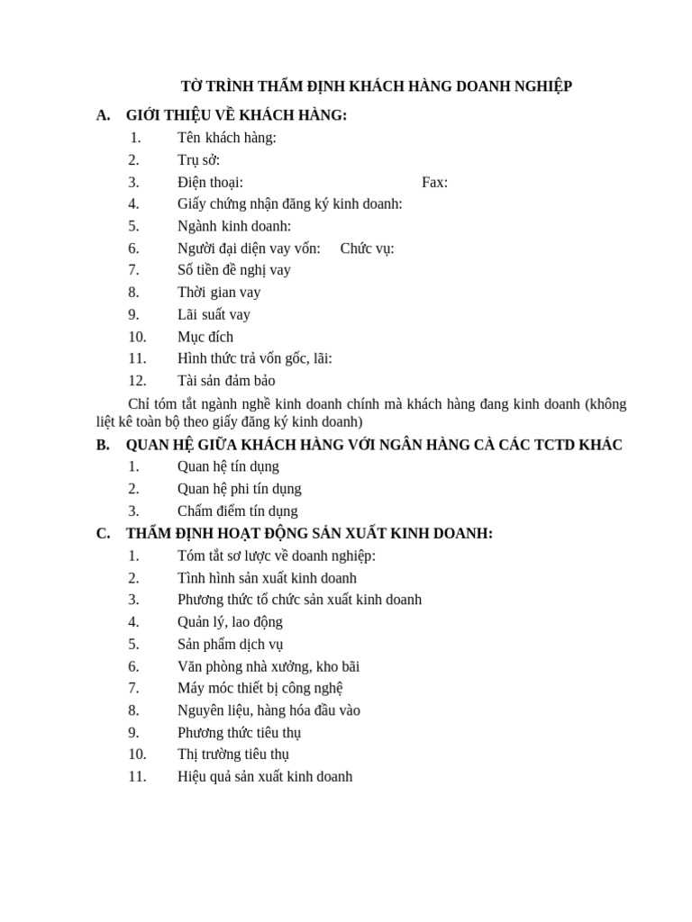 To Trinh Tháº©m Ä Á NH Khã¡ch Hã NG Doanh Nghiá P | PDF