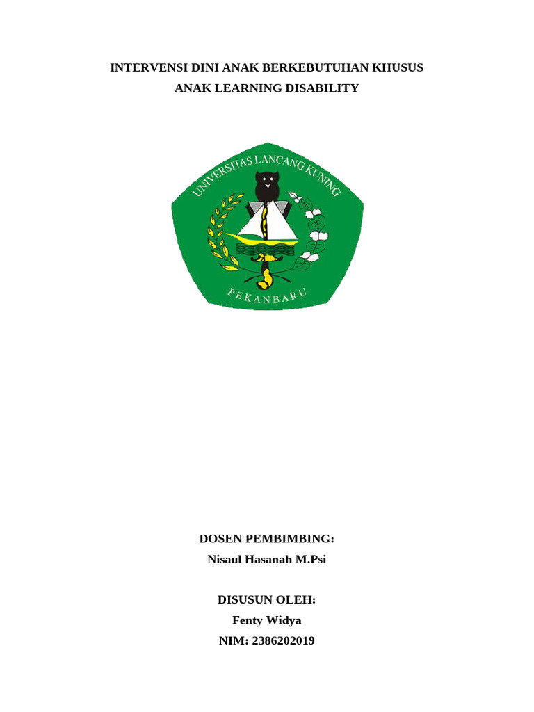 Intervensi Dini Anak Berkebutuhan Khusus | PDF