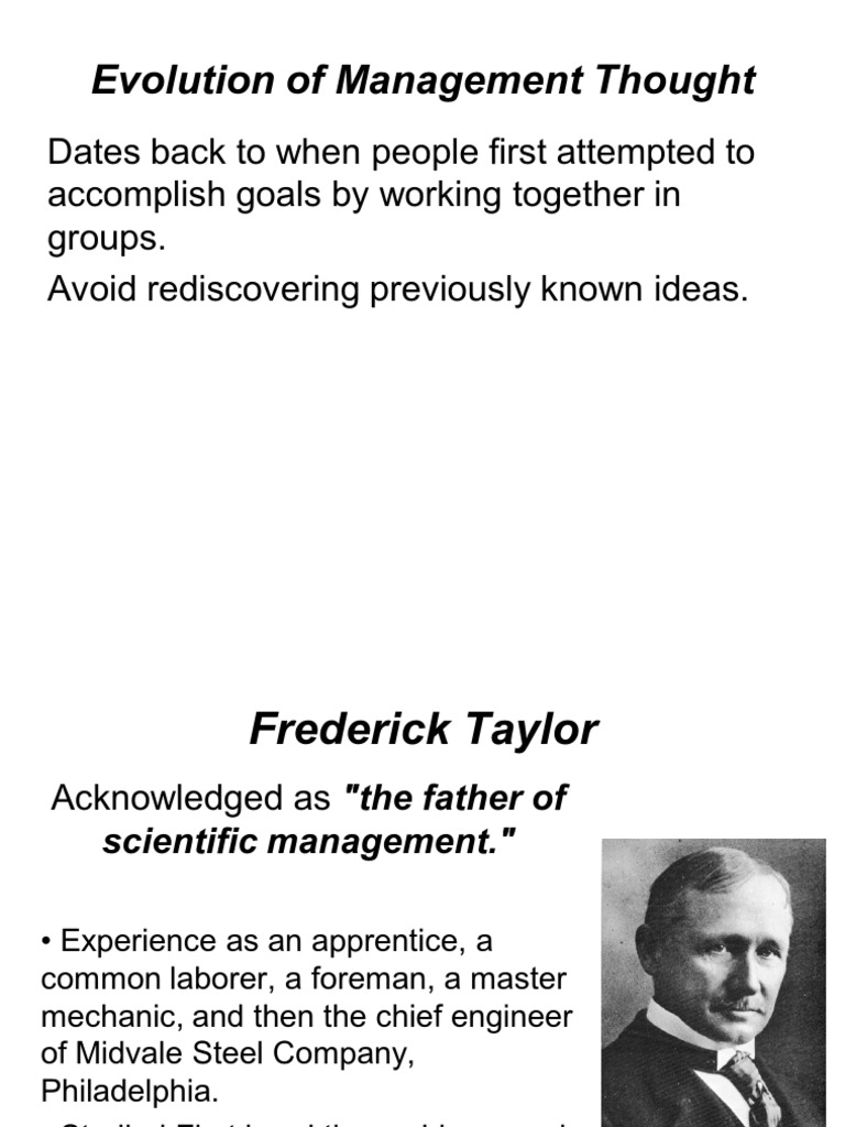 Evolution of Management Thought | PDF | System | Organizational Behavior