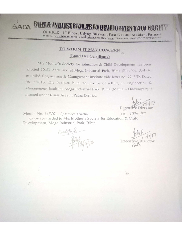 Land Use Certificate | PDF