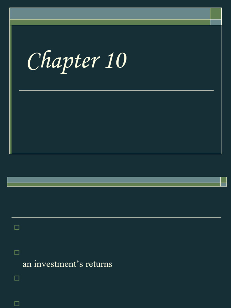 Chap010 Risk and Return | PDF | Standard Deviation | Normal Distribution