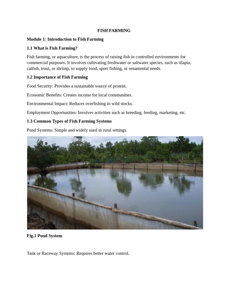 Introduction to Fish Farming Guide | PDF | Aquaculture | Pond