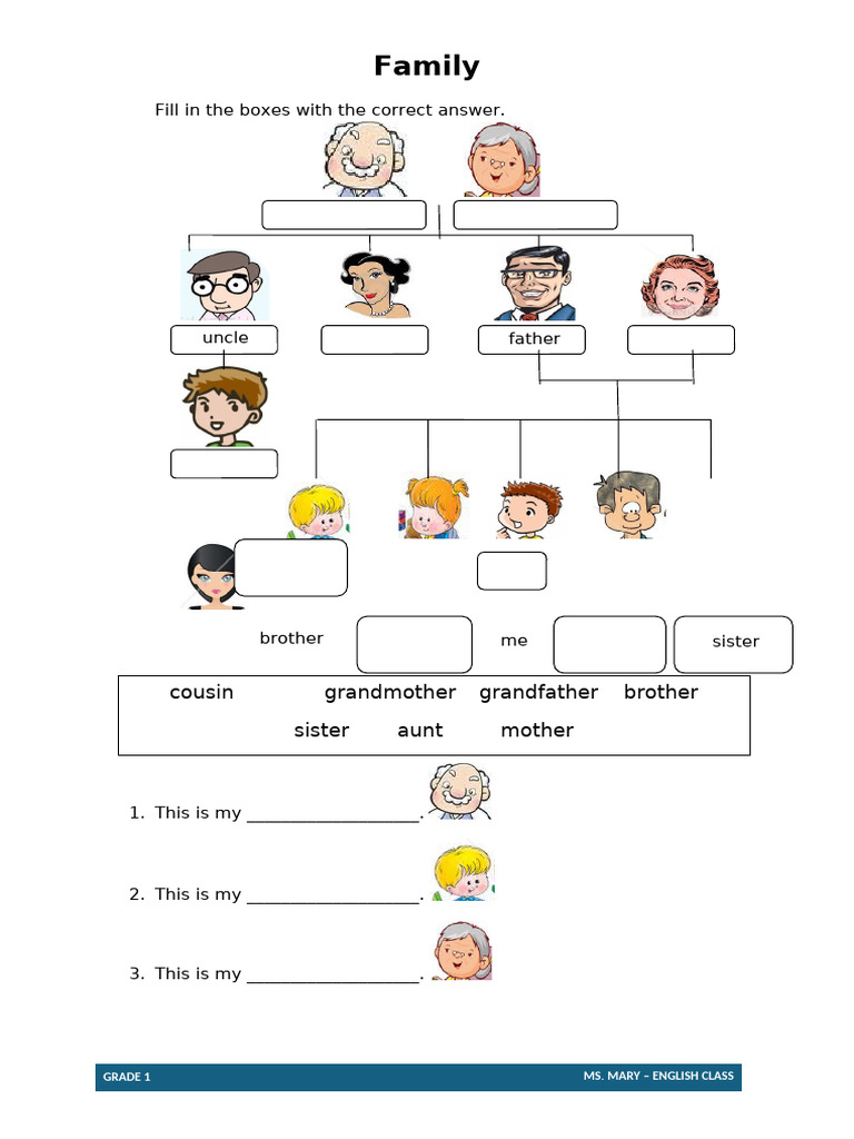 Family Tree Worksheet - 9445 | PDF