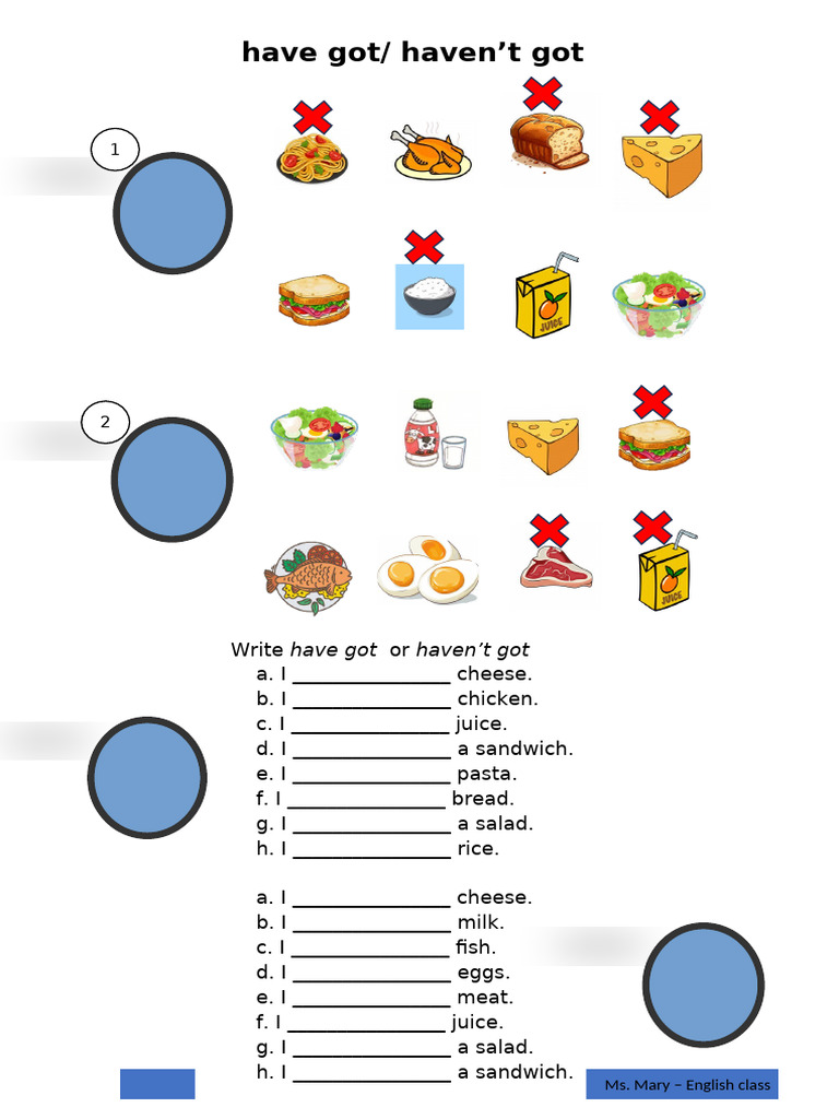 Have Got Has Got Havent Got Hasnt Got Worksheet Templates Layouts ...
