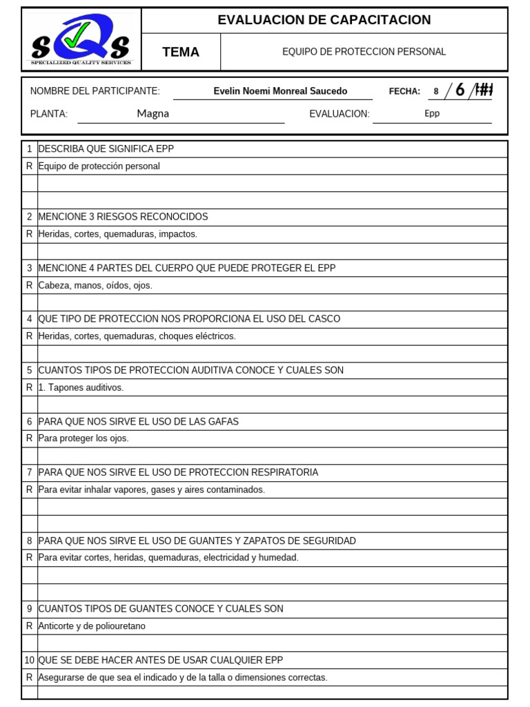 Evaluacion Epp 2 | PDF