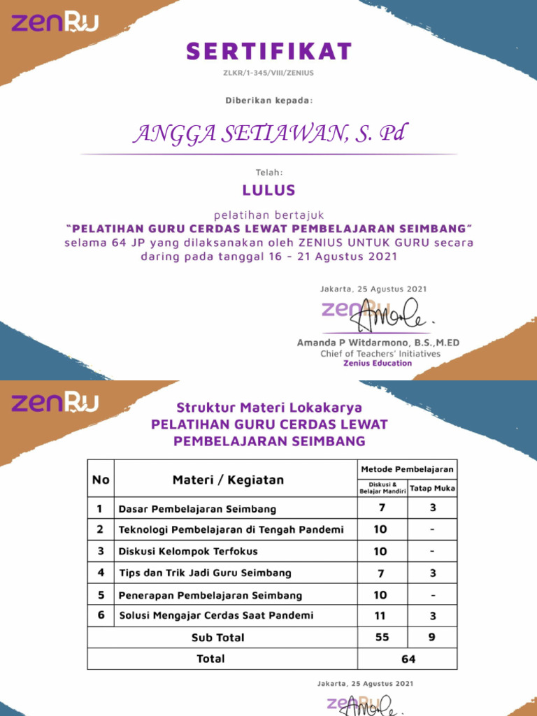 Sertifikat Angga Setiawan, S. PD 64 JP | PDF