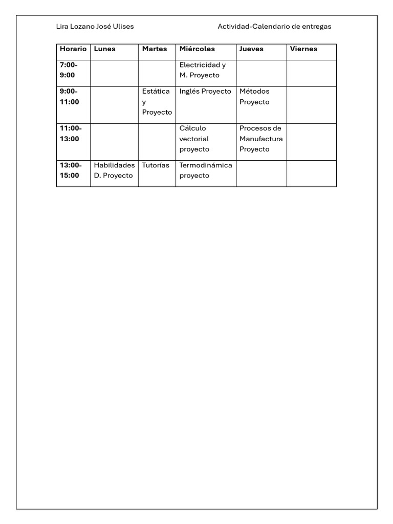 Actividad-Calendario de Entregas | PDF Actividad-Calendario de Entregas | PDF