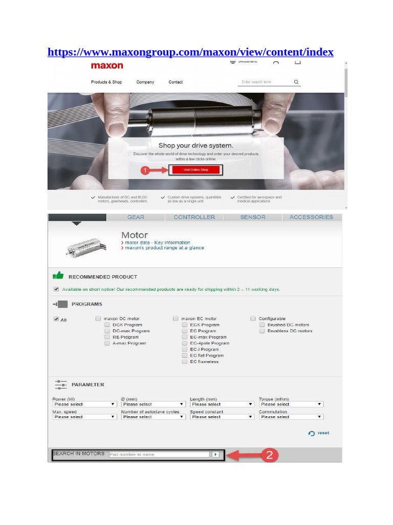 Maxon Motor Part Numbers and Specs | PDF