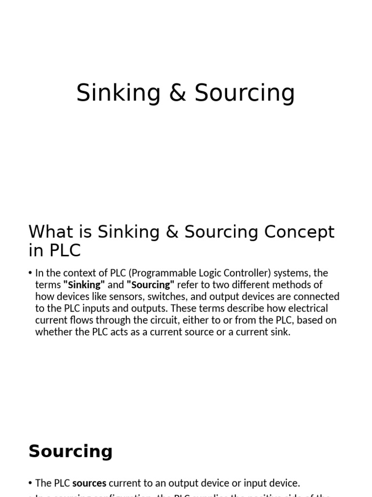 Sinking & Sourcing Concept | PDF | Programmable Logic Controller | Relay