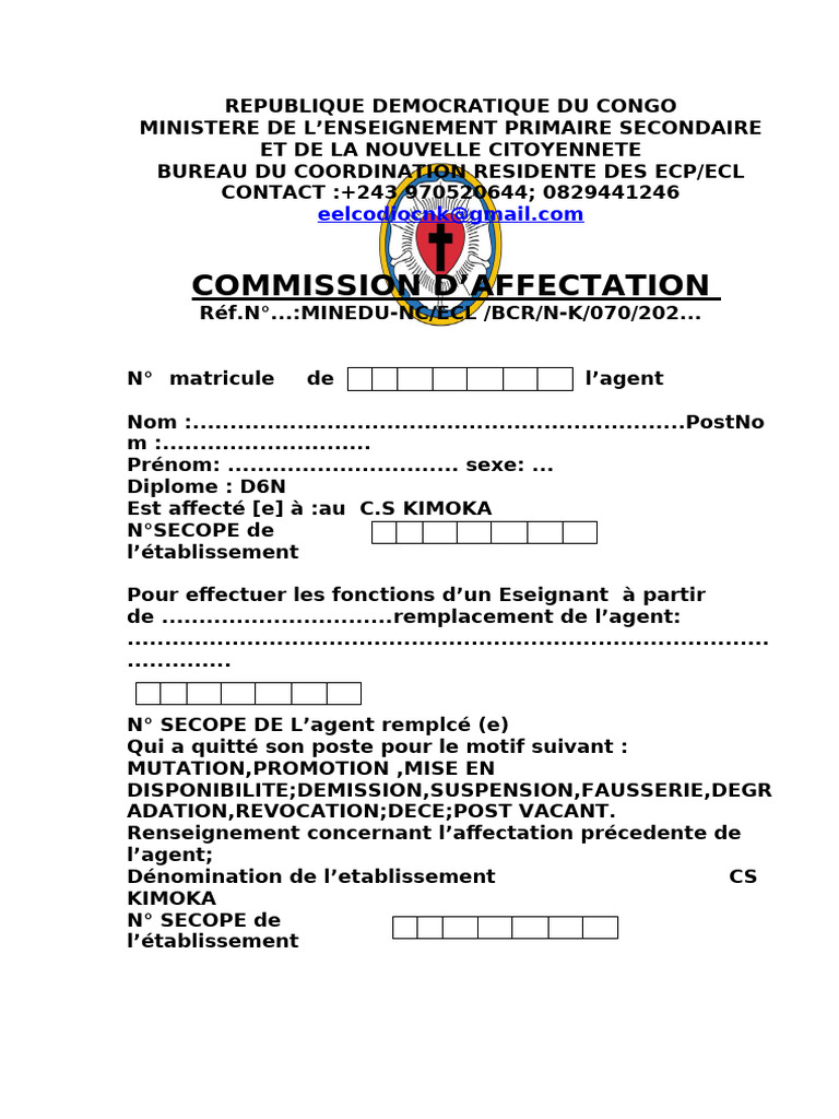 Commission d'Affectation Éducative | PDF