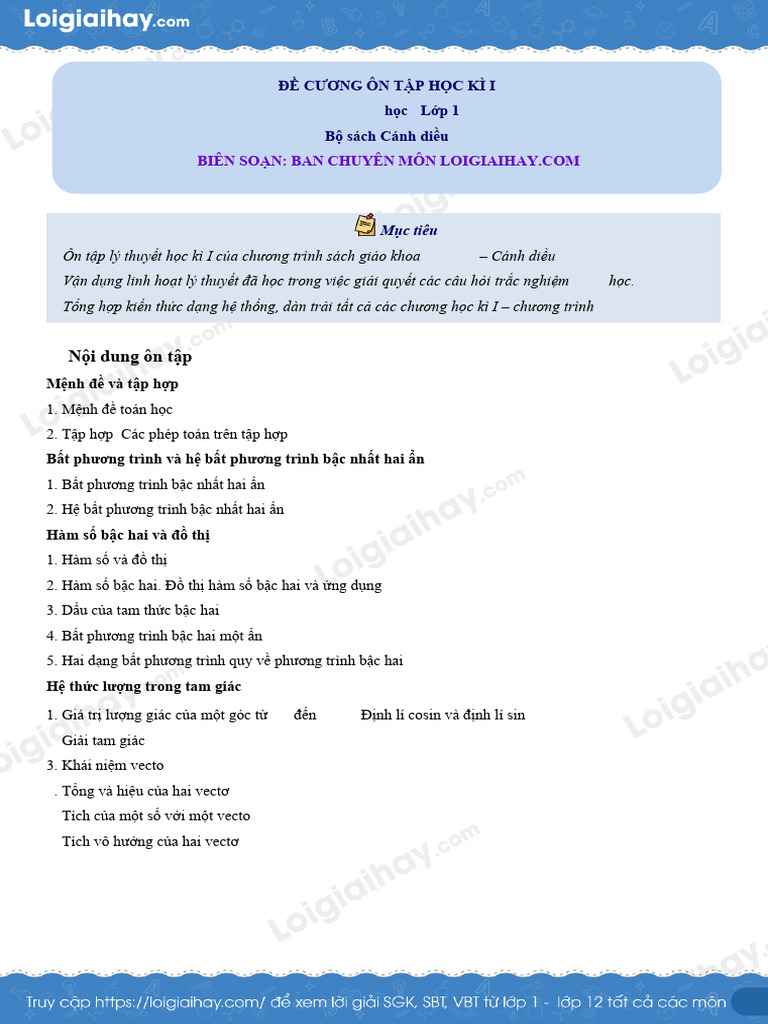 de-cuong-on-tap-hoc-ki-1-toan-10-canh-dieu-1732526713 | PDF