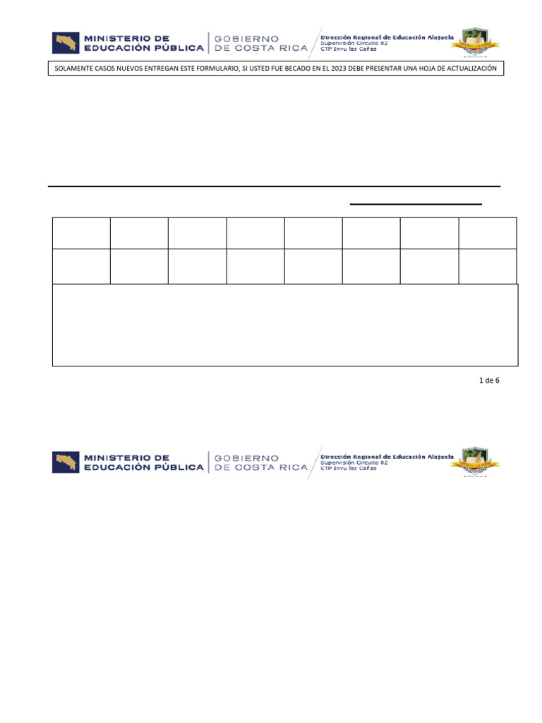 FICHA 4. Formulario de Subsidio Comedor - Solicitud Por Primera Vez | PDF