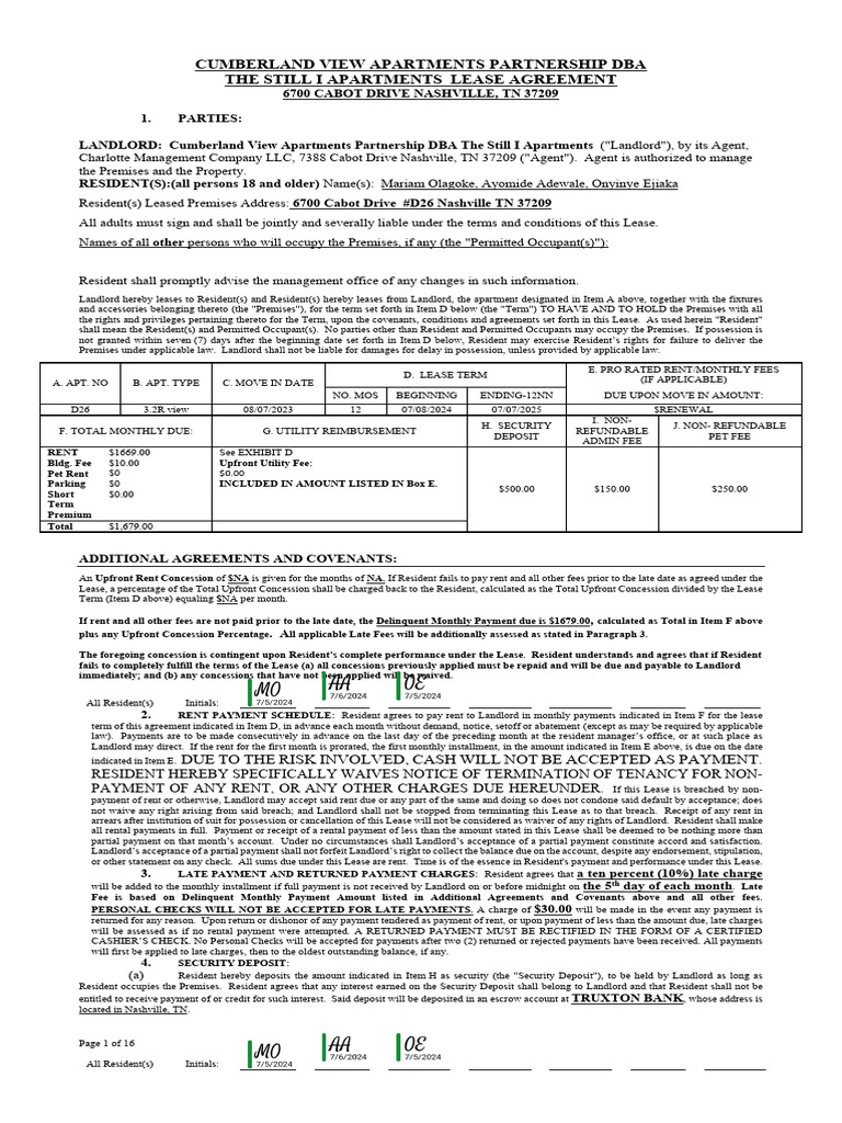 1 Form CMC Still 1 Lease | PDF | Breach Of Contract | Lease