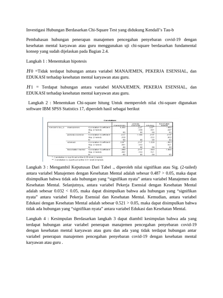 Investigasi Hubungan Berdasarkan Chi Square | PDF