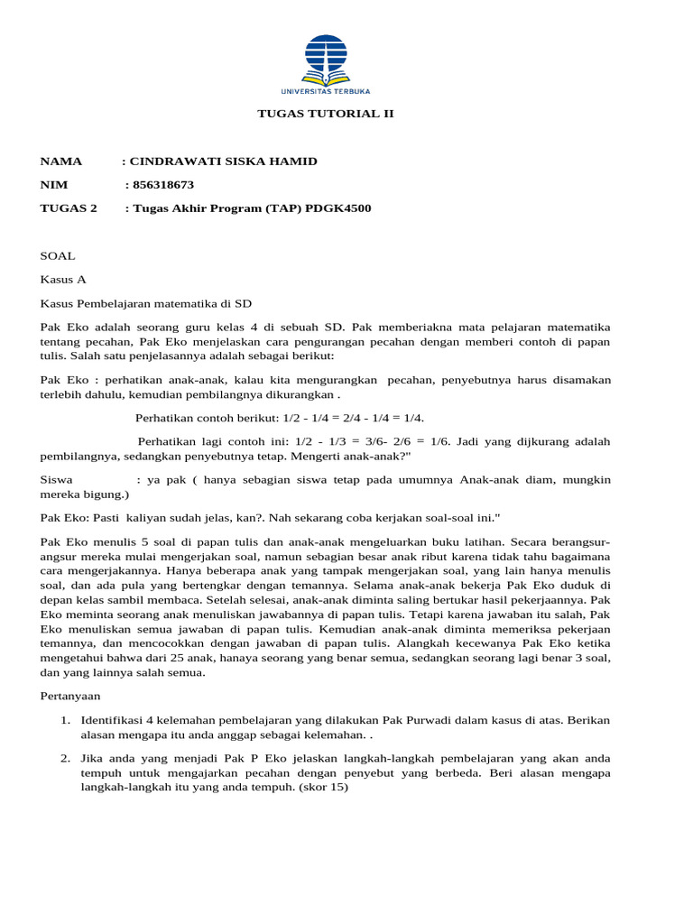 Tugas 2 PDGK4500 | PDF
