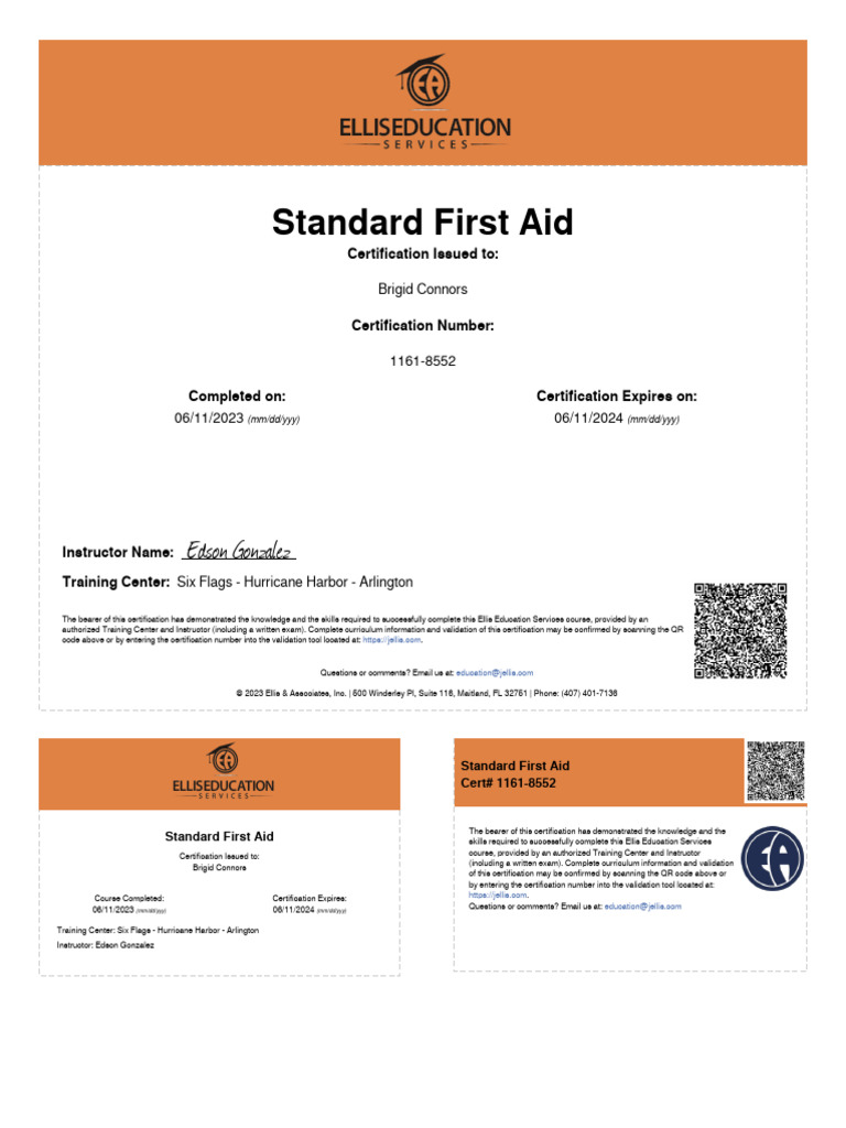 Standard First Aid: Edson Gonzalez | PDF | Qualifications | Vocational ...