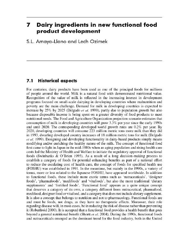 A Dairy - Ingredients - in - New - Functional - Food | PDF | Fair Use ...