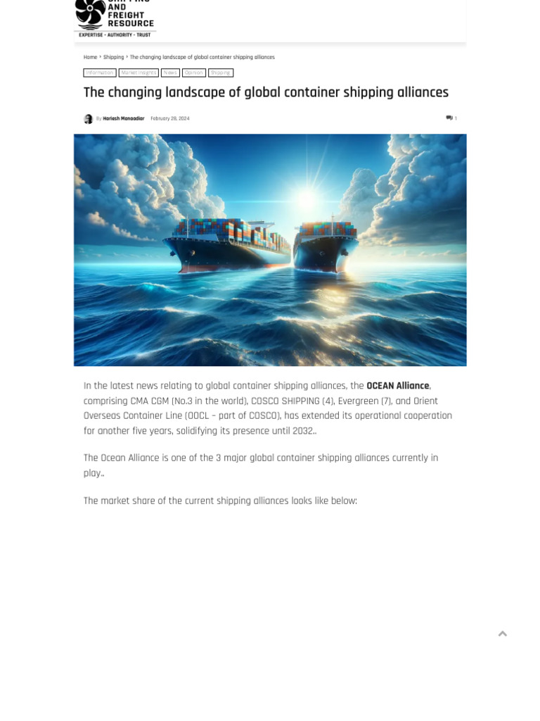 The Changing Landscape of Global Container Shipping Alliances | PDF ...
