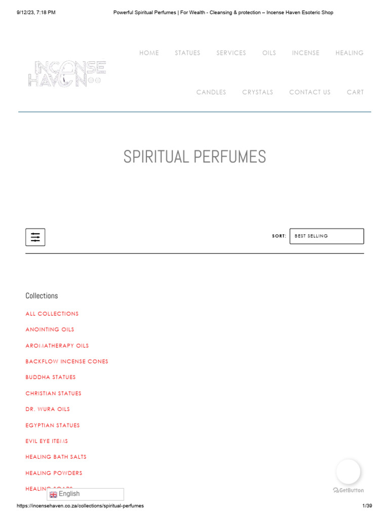 Powerful Spiritual Perfumes _ for Wealth - Cleansing & Protection ...