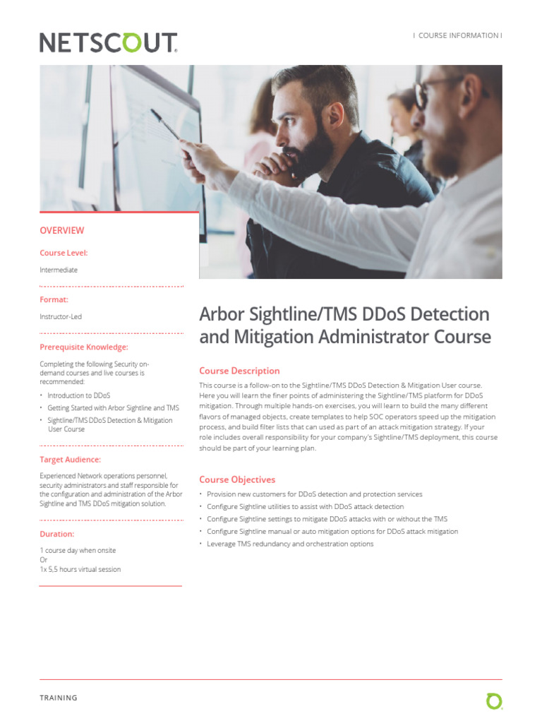 Sightline Tms Ddos Detection Mitigation Admin Course | PDF | Denial Of Service Attack | Computing