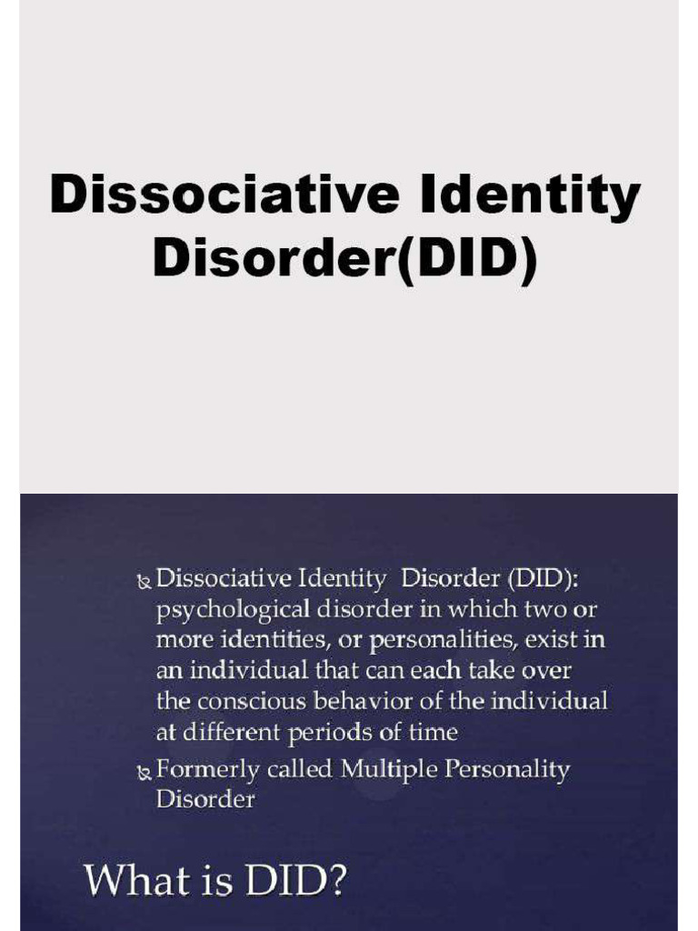 Dissociative Identity Disorder (DID) | PDF