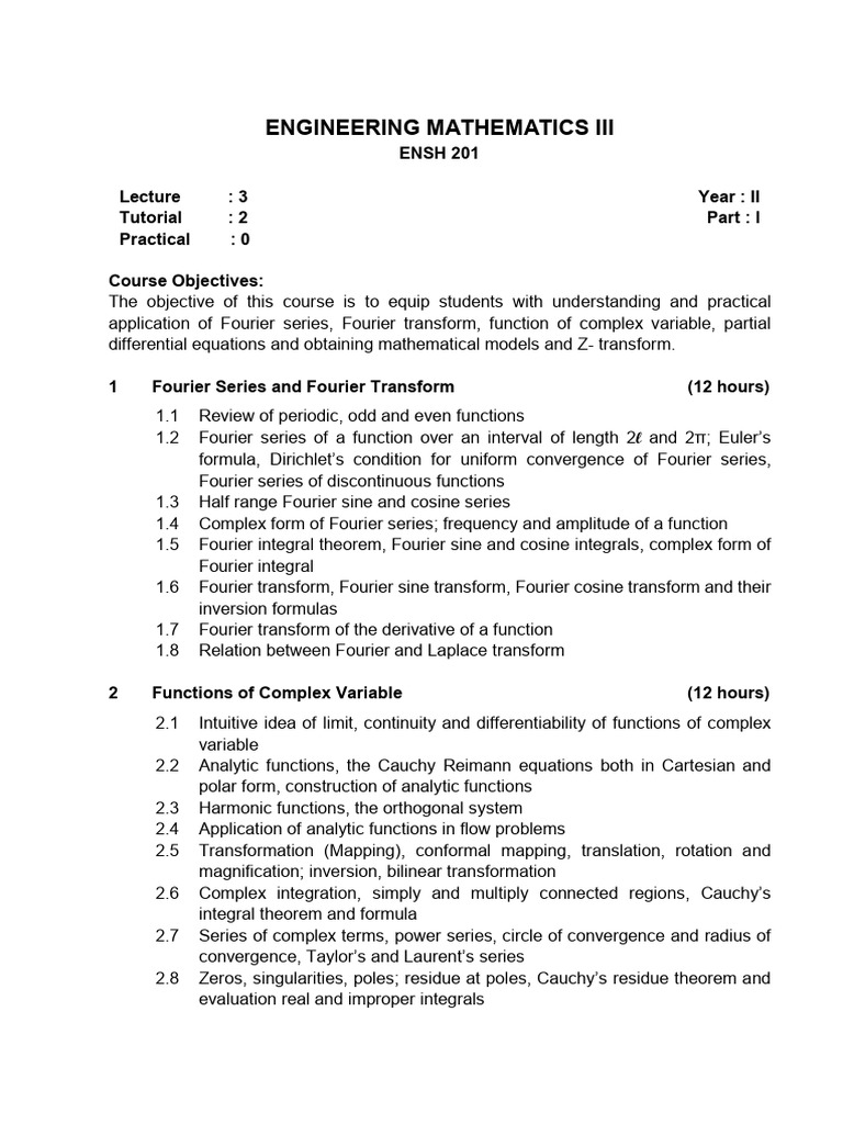 Y2p1 Electrical Syllabus | PDF | Electric Motor | Fourier Transform
