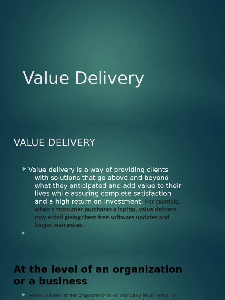 Value Delivery and Consumer Behaviour | PDF | Consumer Behaviour ...