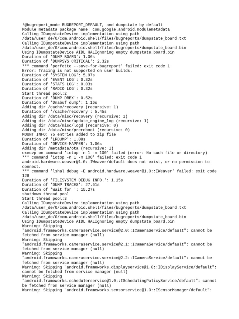 dumpstate | PDF | Utility Software | Software Engineering