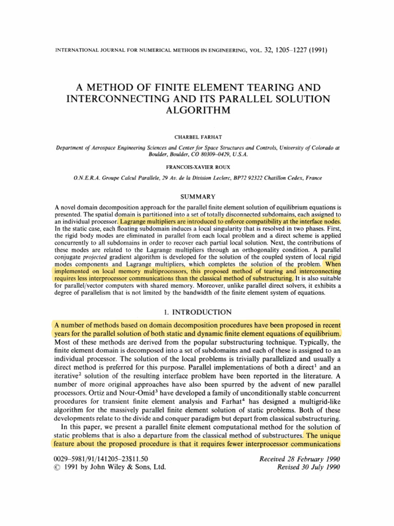 Finite Element Parallel Algorithm | PDF | Finite Element Method | Matrix (Mathematics)