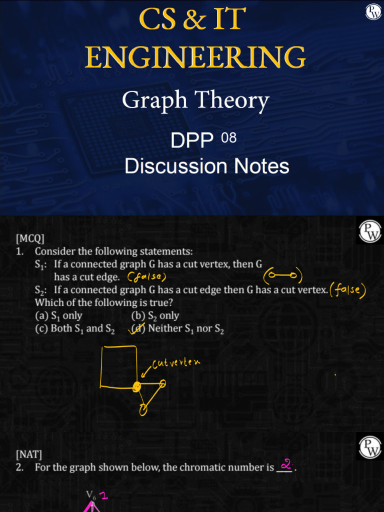 Graph Theory Dpp 08 Discussion Notes Parakram Gate 2024 Computer Science Weekday Hinglish