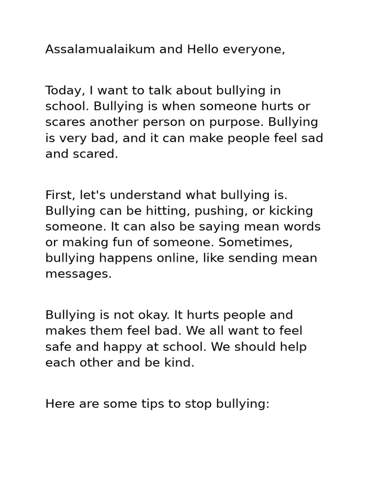 Anti-Bullying Guide for Students | PDF