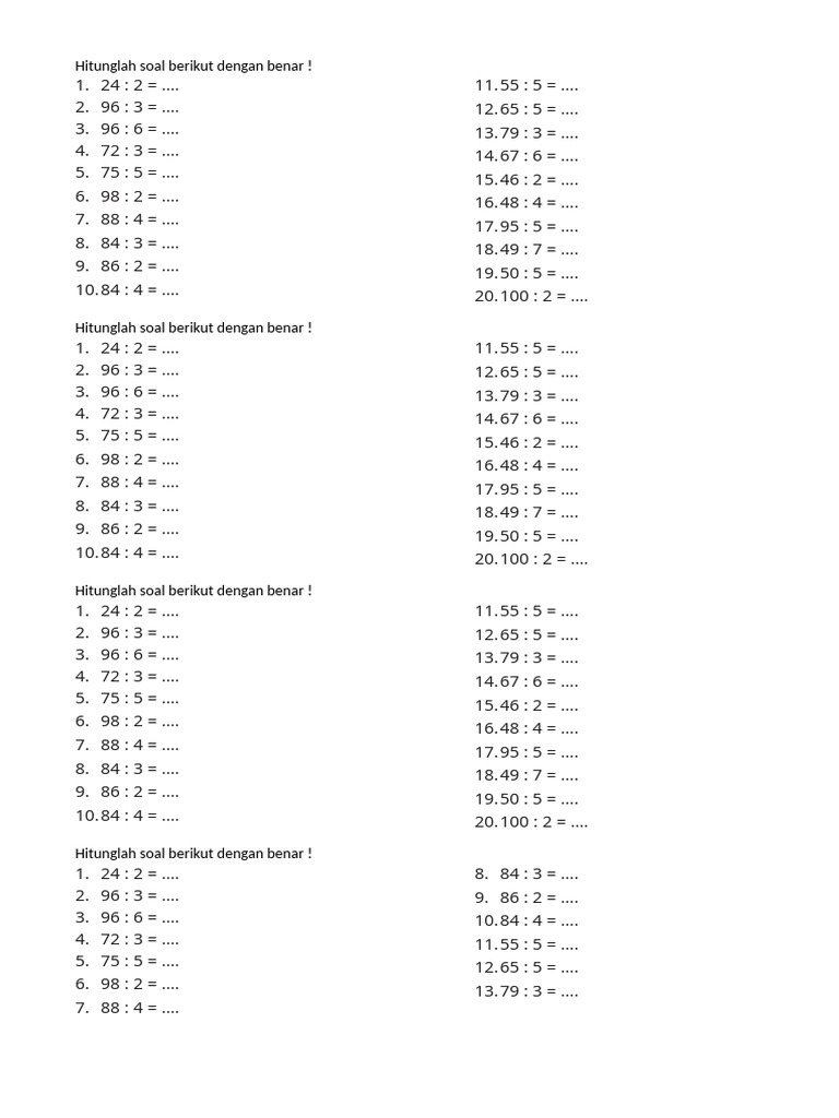Hitunglah soal berikut dengan benar | PDF