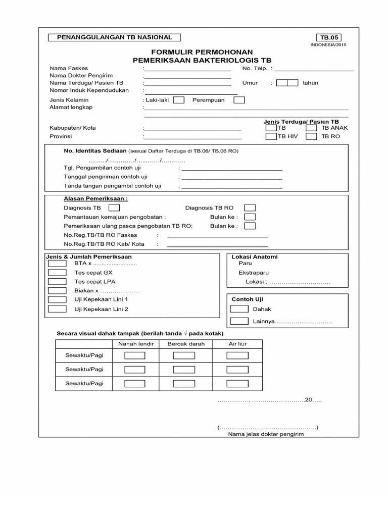 Formulir TB 05 | PDF