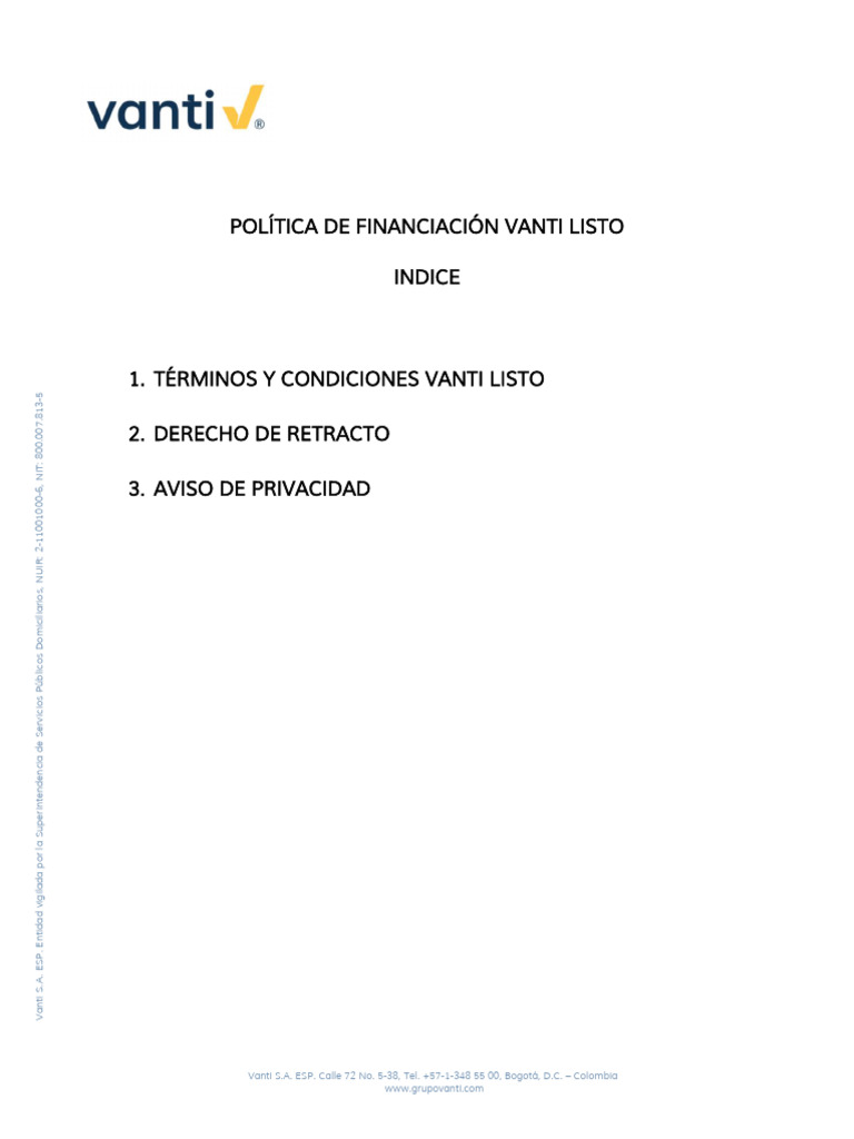 T Rminos y Condiciones Vanti Listo - Arrendatarios | PDF | Póliza de seguros | Seguro