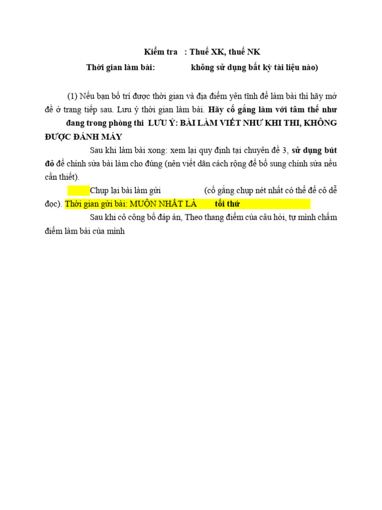 ktra 7 thue XK,NK 30 phut | PDF