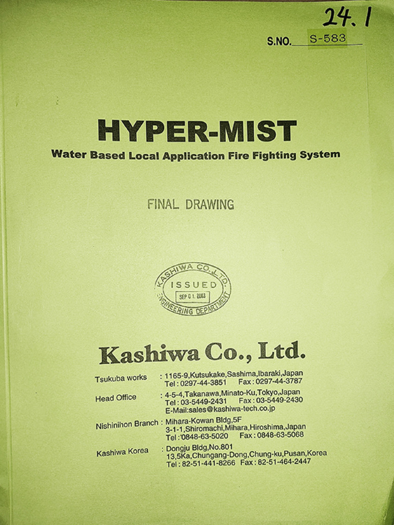 24.1 - Hyper Mist Fire Fighting System (Kashiwa) | PDF