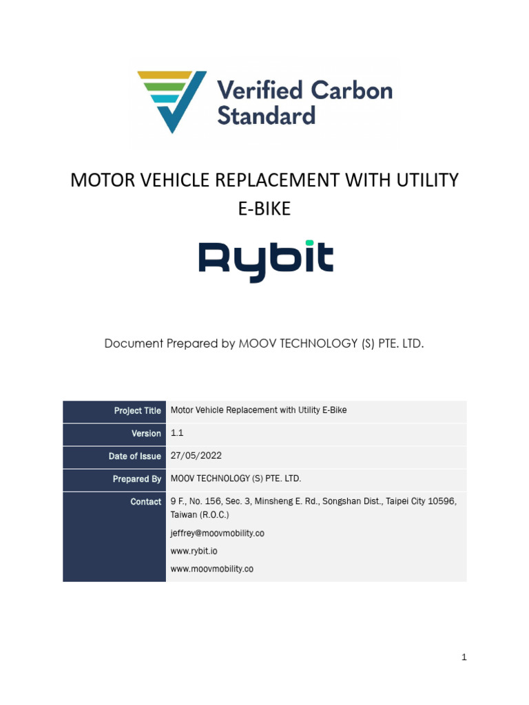 MOOV TECHNOLOGY VCS Project Description 1.1 | PDF | Clean Development Mechanism | Internet Of Things